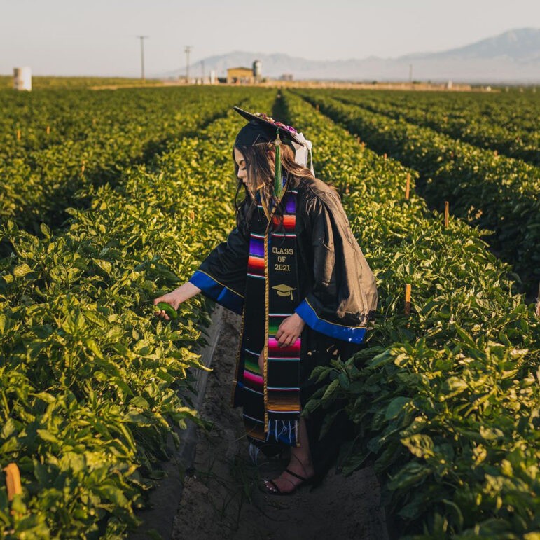 College student honors parents by taking graduation photos on the farm ...